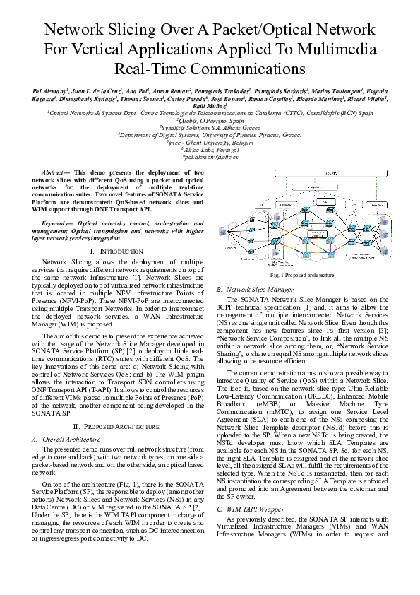 (PDF) Network Slicing Over A Packet/Optical Network For Vertical Applications Applied To ...