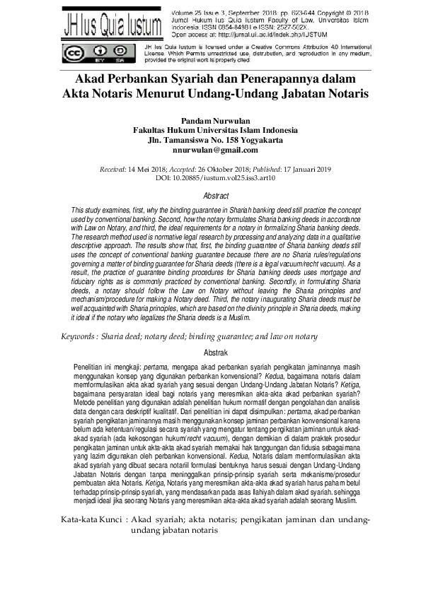 (PDF) Akad Perbankan Syariah Dan Penerapannya Dalam Akta Notaris ...