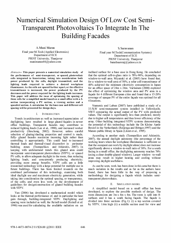 (PDF) Numerical simulation design of low cost semi-transparent ...