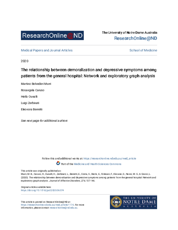 (PDF) The relationship between demoralization and depressive symptoms ...