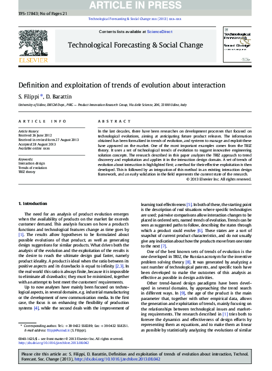 (PDF) Definition and exploitation of trends of evolution about interaction