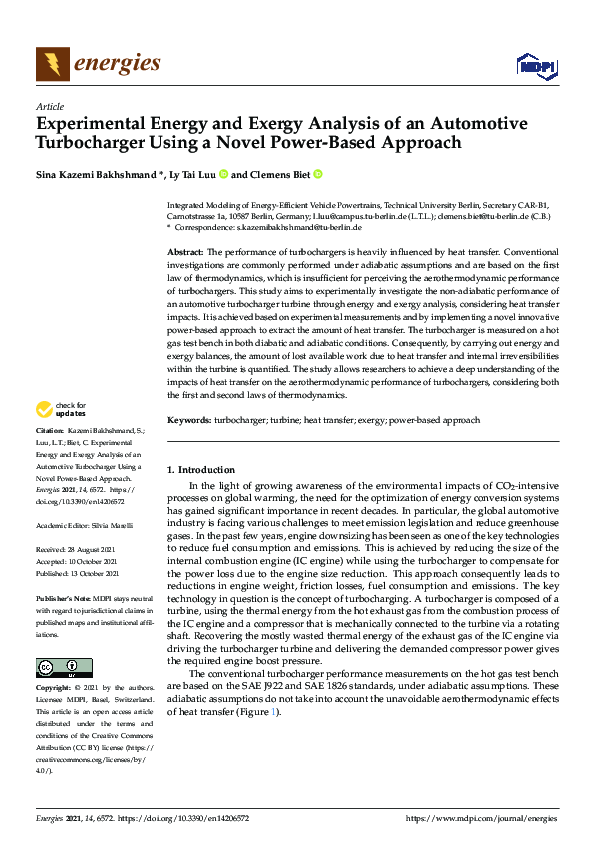 (PDF) Experimental Energy and Exergy Analysis of an Automotive ...