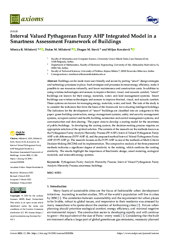 (PDF) Interval Valued Pythagorean Fuzzy AHP Integrated Model in a Smartness Assessment Framework ...