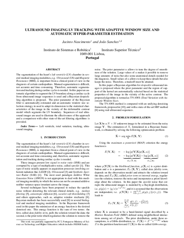 (PDF) Ultrasound imaging LV tracking with adaptive window size and ...