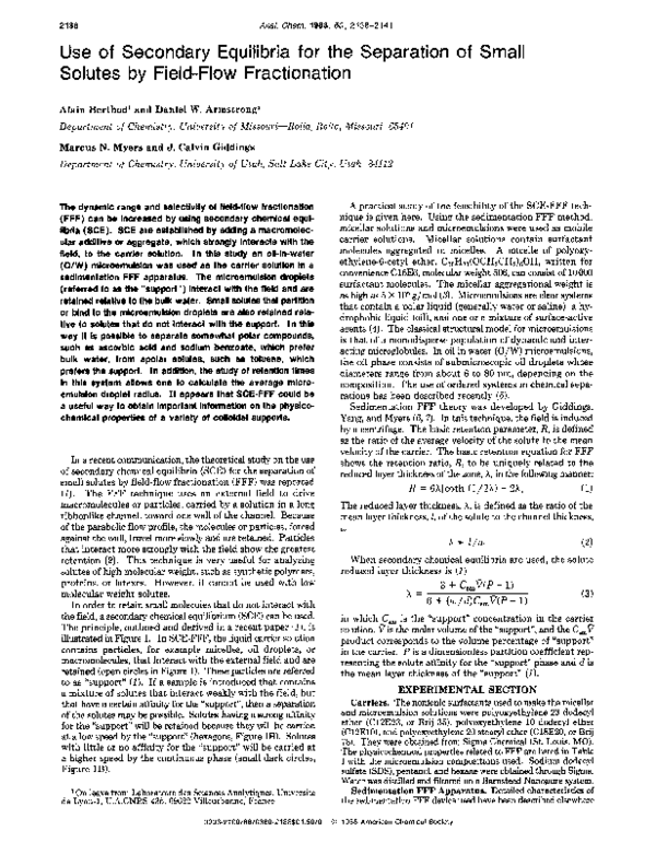 (PDF) Use of secondary equilibria for the separation of small solutes ...
