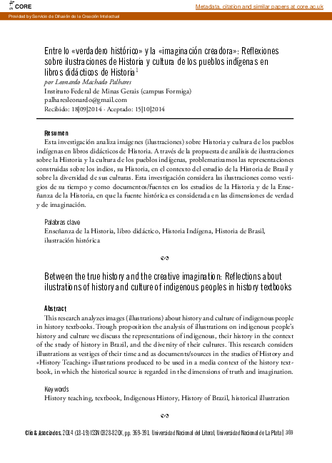 (PDF) Between the true history and the creative imagination ...