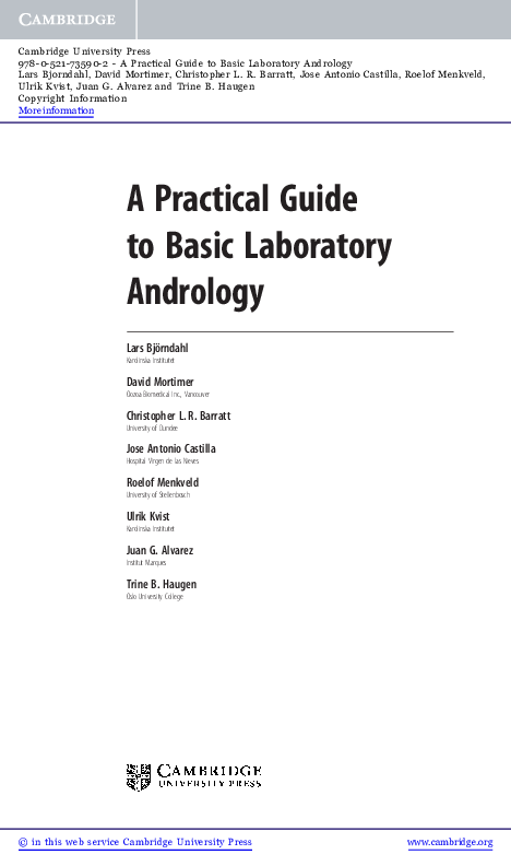 (PDF) A Practical Guide to Basic Laboratory Andrology
