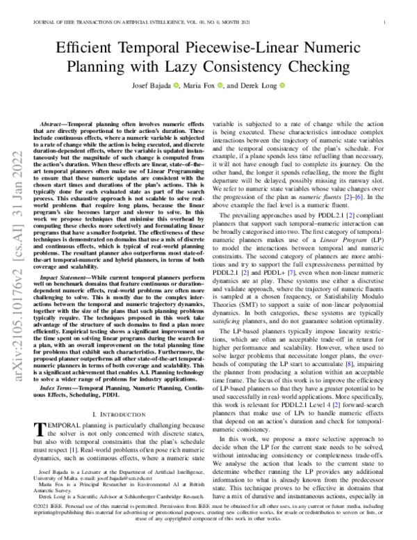 (PDF) Efficient Temporal Piecewise-Linear Numeric Planning With Lazy Consistency Checking ...