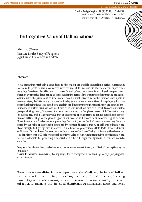 (PDF) The Cognitive Value of Hallucinations
