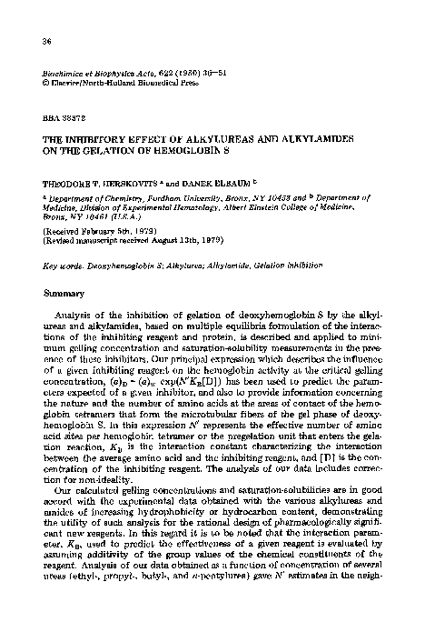 (PDF) The inhibitory effect of alkylureas and alkylamides on the ...