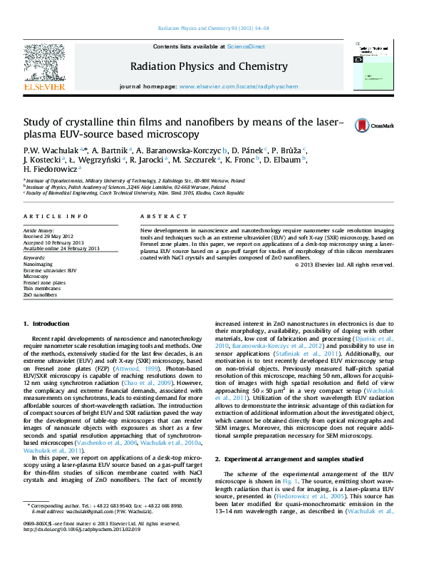 (PDF) Study of crystalline thin films and nanofibers by means of the ...