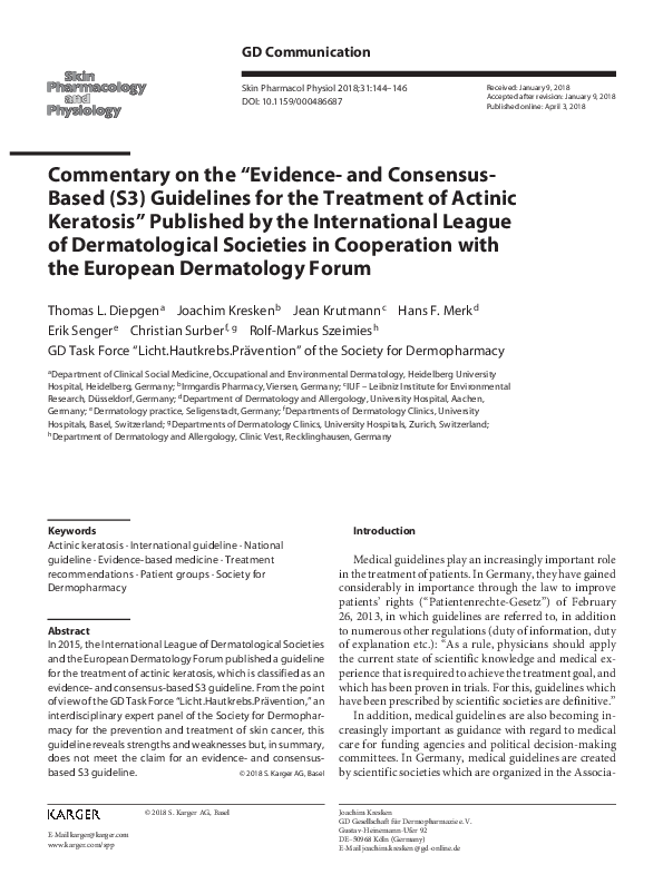 (PDF) Commentary on the “Evidence- and Consensus-Based (S3) Guidelines ...