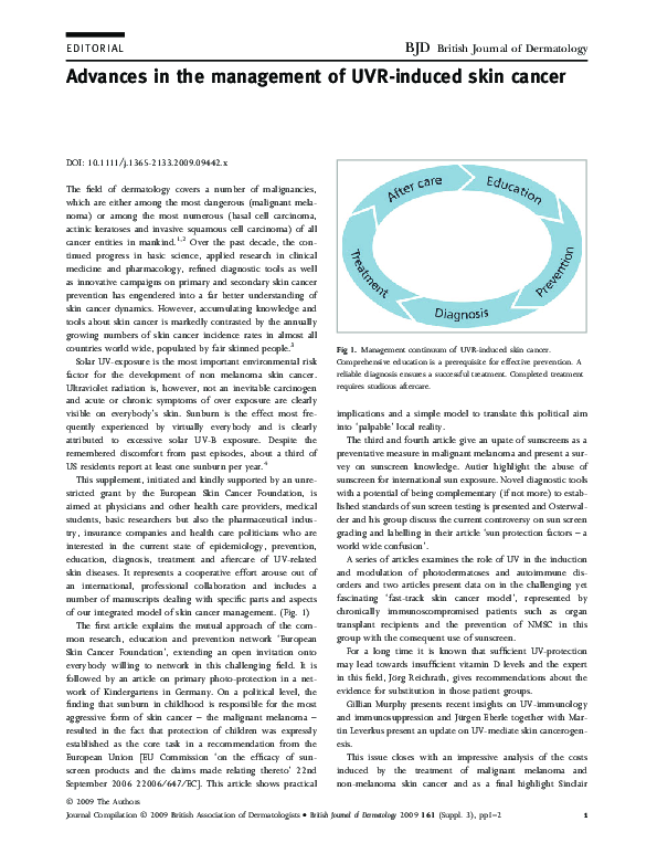 (PDF) Advances in the management of UVR-induced skin cancer | Christian ...
