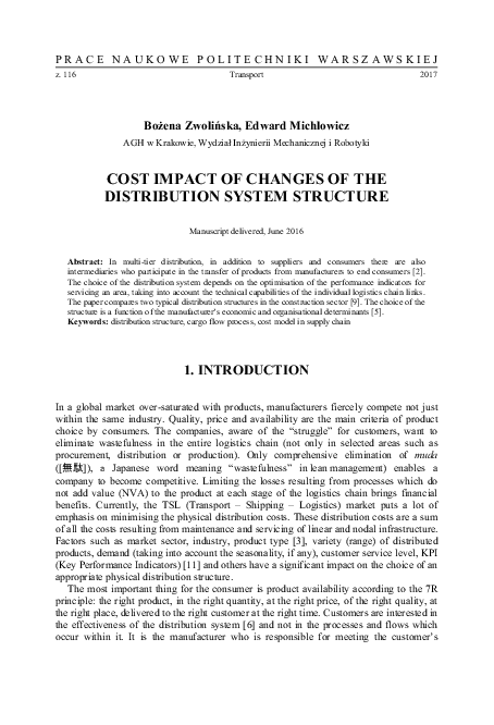 (PDF) Cost impact of changes of the distribution system structure ...