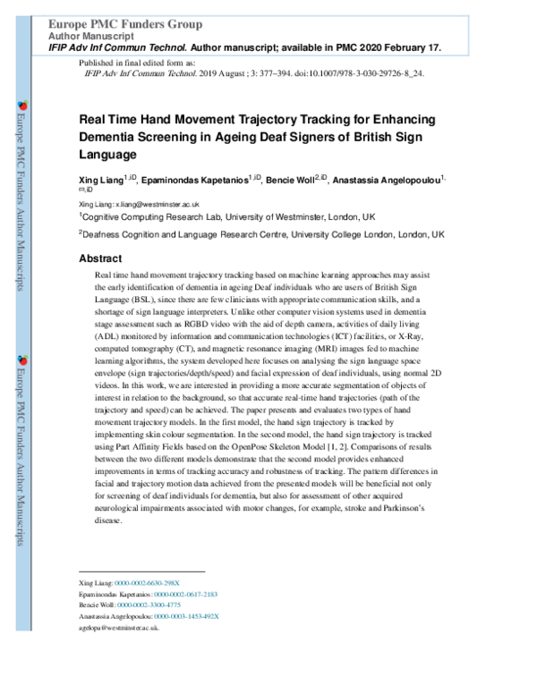 (PDF) Real Time Hand Movement Trajectory Tracking for Enhancing ...