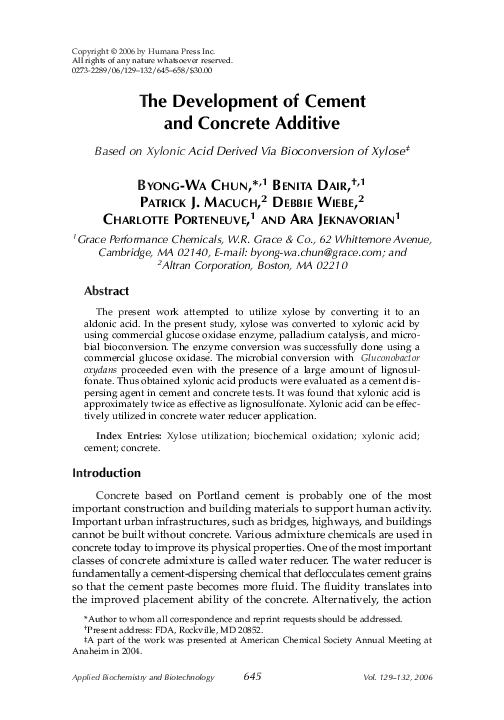 (PDF) The Development of Cement and Concrete Additive