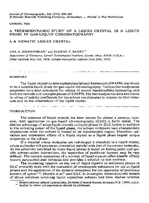 (PDF) Thermodynamic study of a liquid crystal as a liquid phase in gas ...