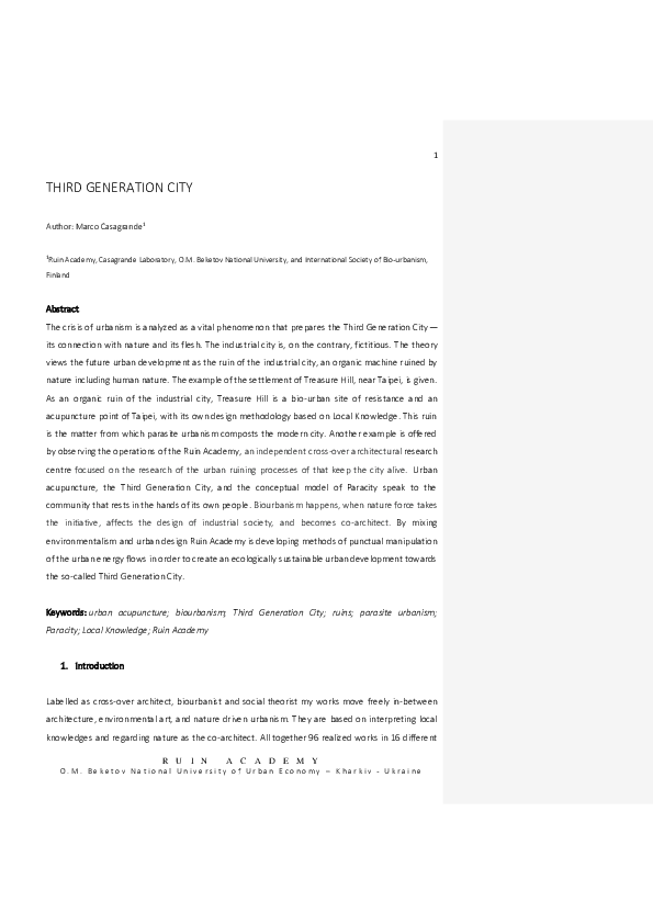 (PDF) Third Generation City