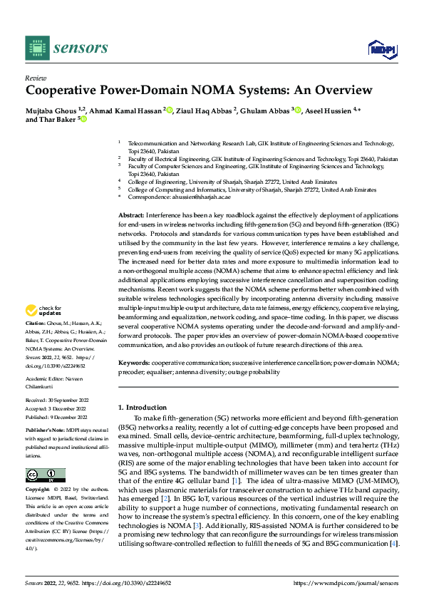 (PDF) Cooperative Power-Domain NOMA Systems: An Overview
