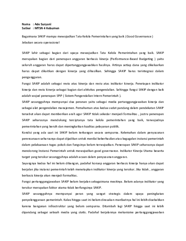 (DOC) Ade Suryani SAKIP | hasim iswanto - Academia.edu