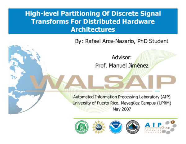 Pdf High Level Partitioning Of Discrete Signal Transforms For Multi Fpga Architectures 8185
