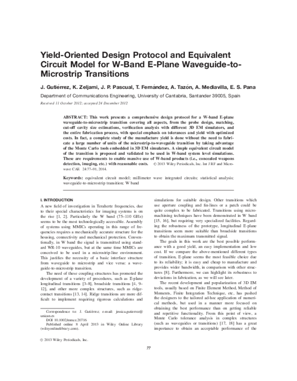 (PDF) Yield-oriented design protocol and equivalent circuit model for W ...