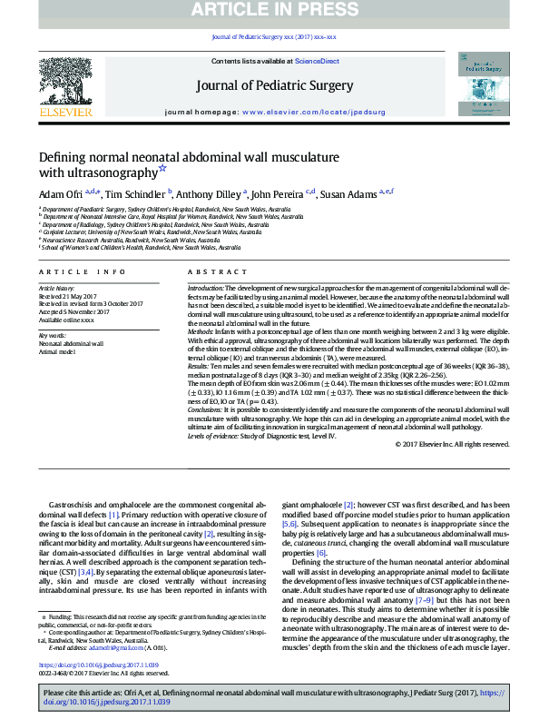 (PDF) Defining normal neonatal abdominal wall musculature with ...