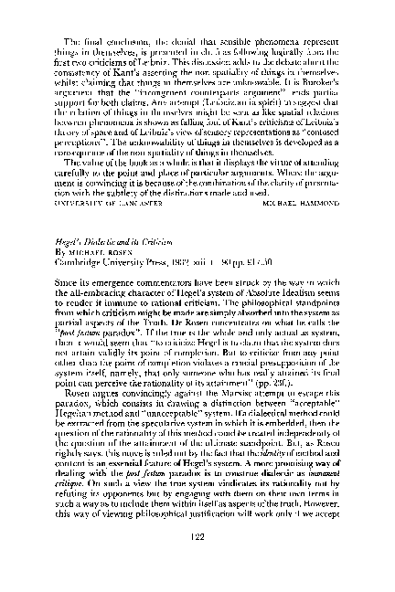 Pdf Hegel S Dialectic And Its Criticism