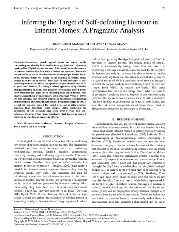 (PDF) Inferring the Target of Self-defeating Humour in Internet Memes ...