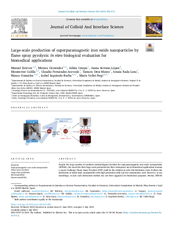 (PDF) Large-scale production of superparamagnetic iron oxide ...