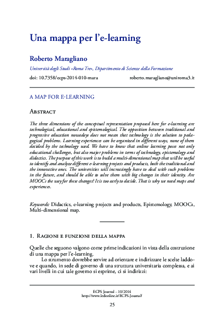 (PDF) Una mappa per l’e-learning