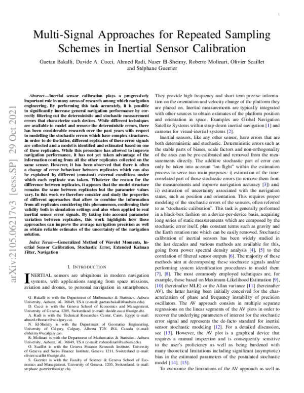 Pdf Multi Signal Approaches For Repeated Sampling Schemes In Inertial