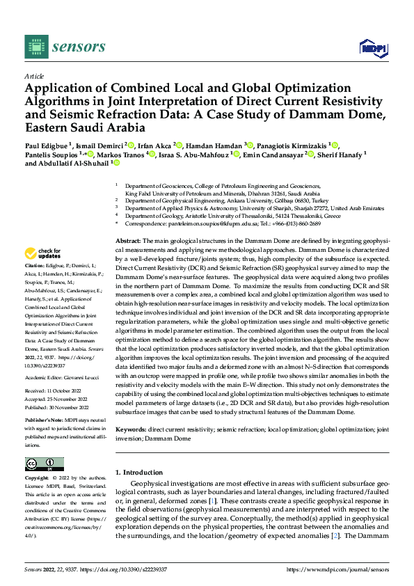 (PDF) Application of Combined Local and Global Optimization Algorithms in Joint Interpretation ...