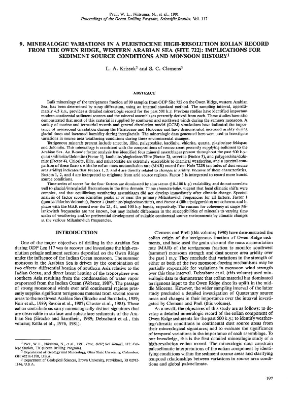 (PDF) Mineralogic Variations in a Pleistocene High-Resolution Eolian Record from the Owen Ridge ...