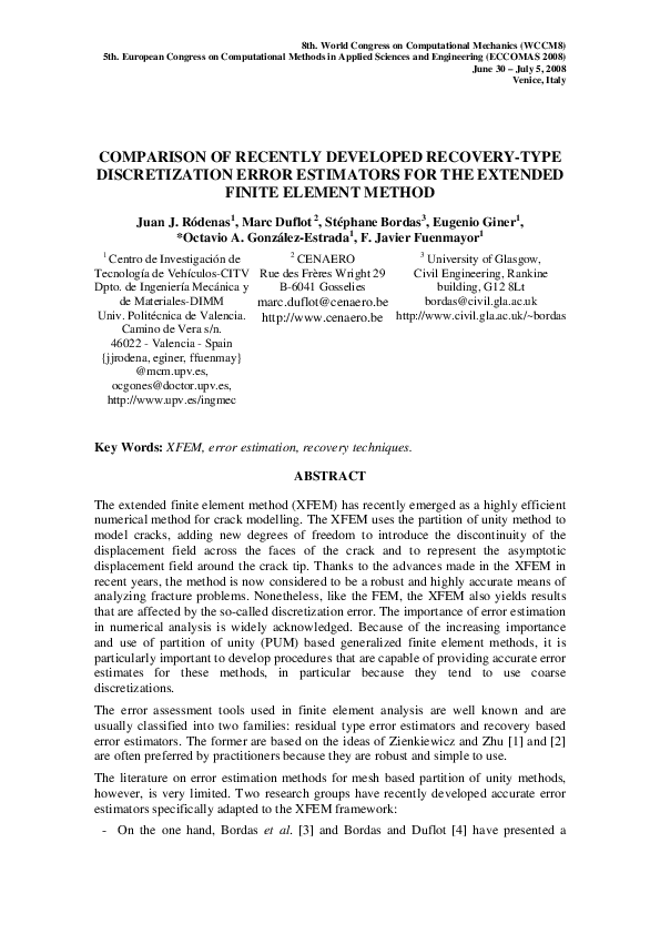 (PDF) Error Estimation in Extended Finite Elements