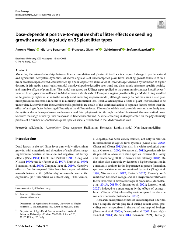 (PDF) Dose-dependent positive-to-negative shift of litter effects on ...