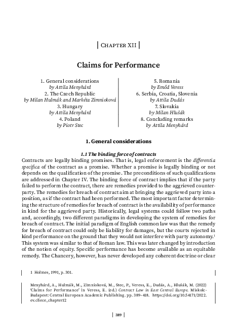 (PDF) Claims for Performance