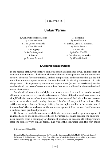 (PDF) Unfair Terms