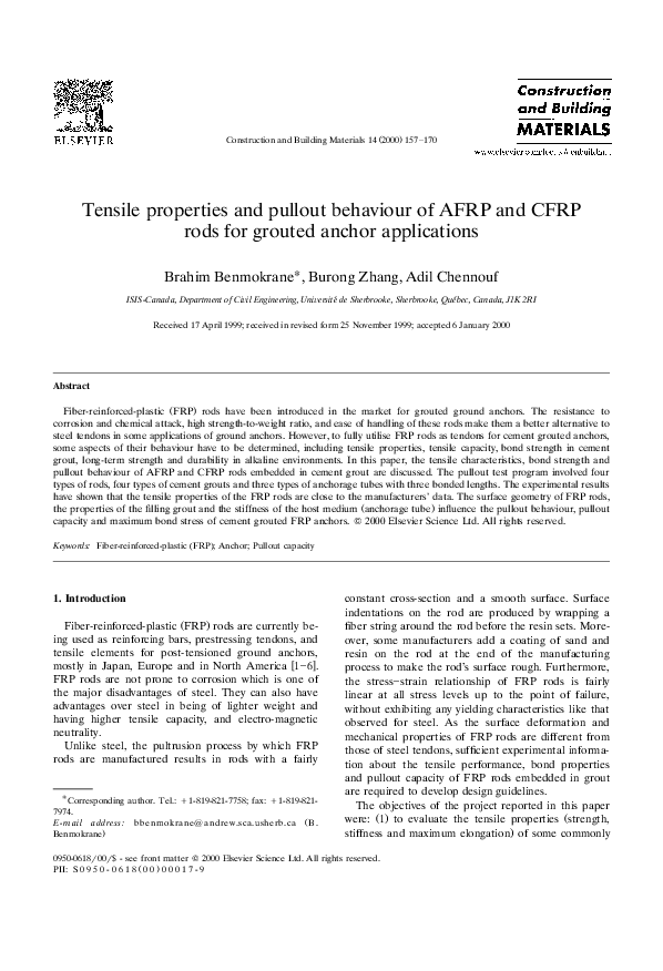 (PDF) Tensile properties and pullout behaviour of AFRP and CFRP rods ...