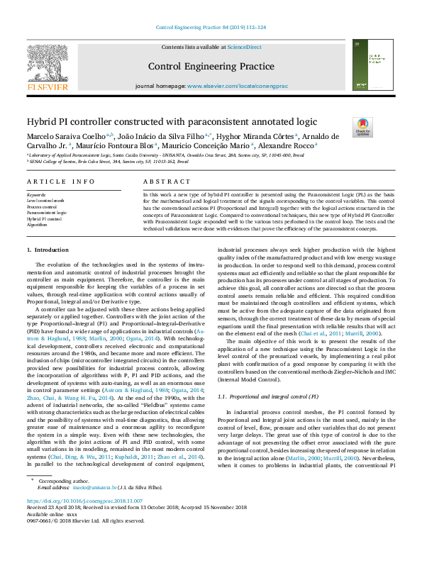 Pdf Hybrid Pi Controller Constructed With Paraconsistent Annotated Logic João Inácio Da 0295