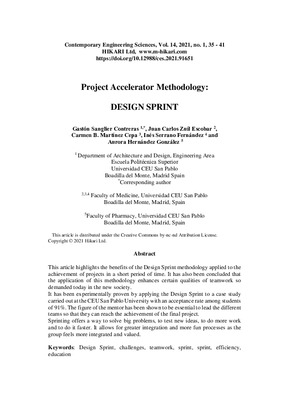 (PDF) Project accelerator methodology: DESIGN SPRINT