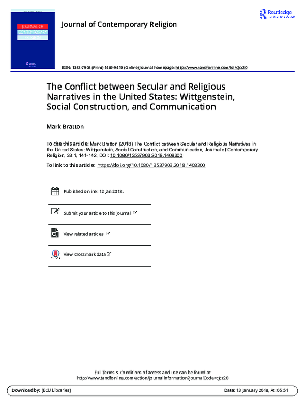 (PDF) The Conflict Between Secular and Religious Narratives in the ...
