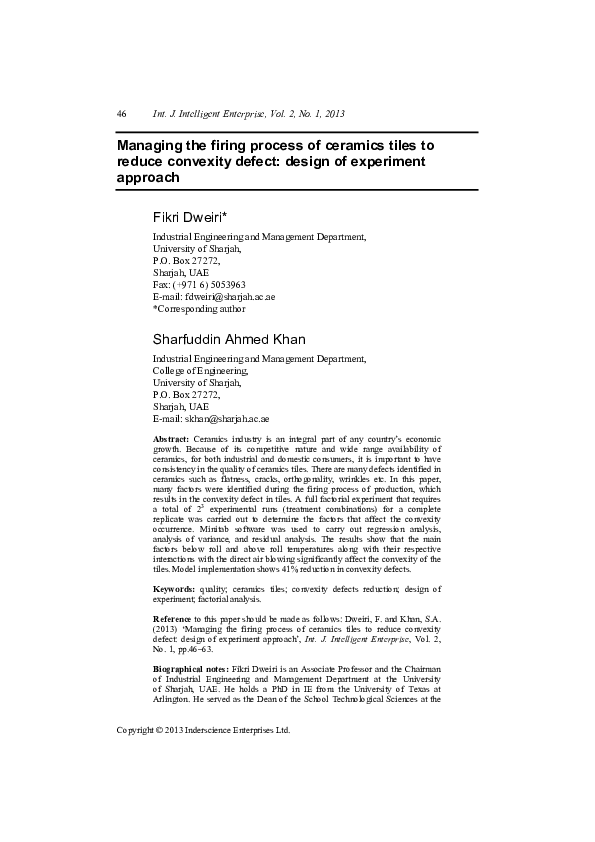 (PDF) Managing the firing process of ceramics tiles to reduce convexity ...