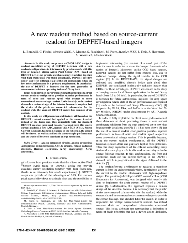 (PDF) A new readout method based on source-current readout for DEPFET-based imagers