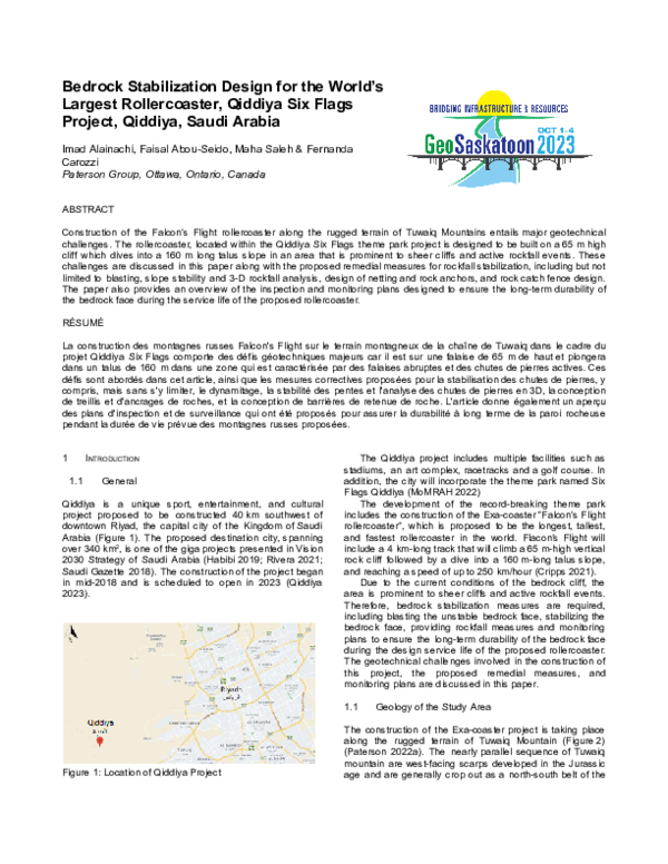 (PDF) Bedrock Stabilization Design for the World's Largest ...