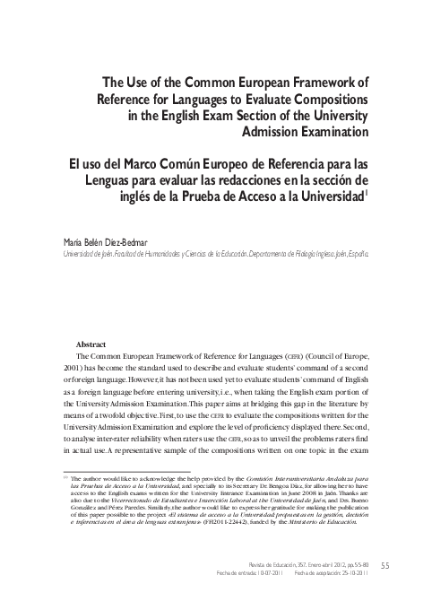 (PDF) The Use of the Common European Framework of Reference for ...
