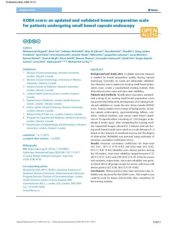 (PDF) KODA score: an updated and validated bowel preparation scale for ...