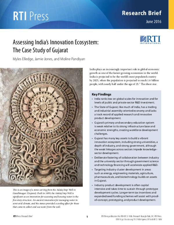 (PDF) Assessing India’s Innovation Ecosystem: The Case Study of Gujarat
