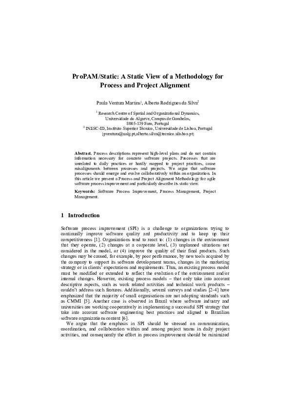 (PDF) ProPAM/Static: A Static View of a Methodology for Process and ...