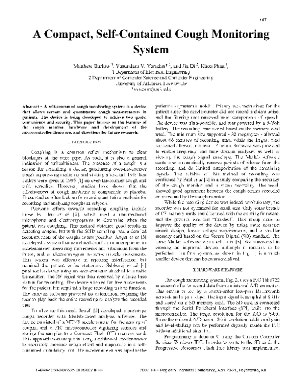 (PDF) A Compact, Self-Contained Cough Monitoring System